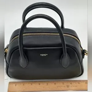 Coach | Bags | Coach Glovetanned Leather Borough Bowling Bag Black ...